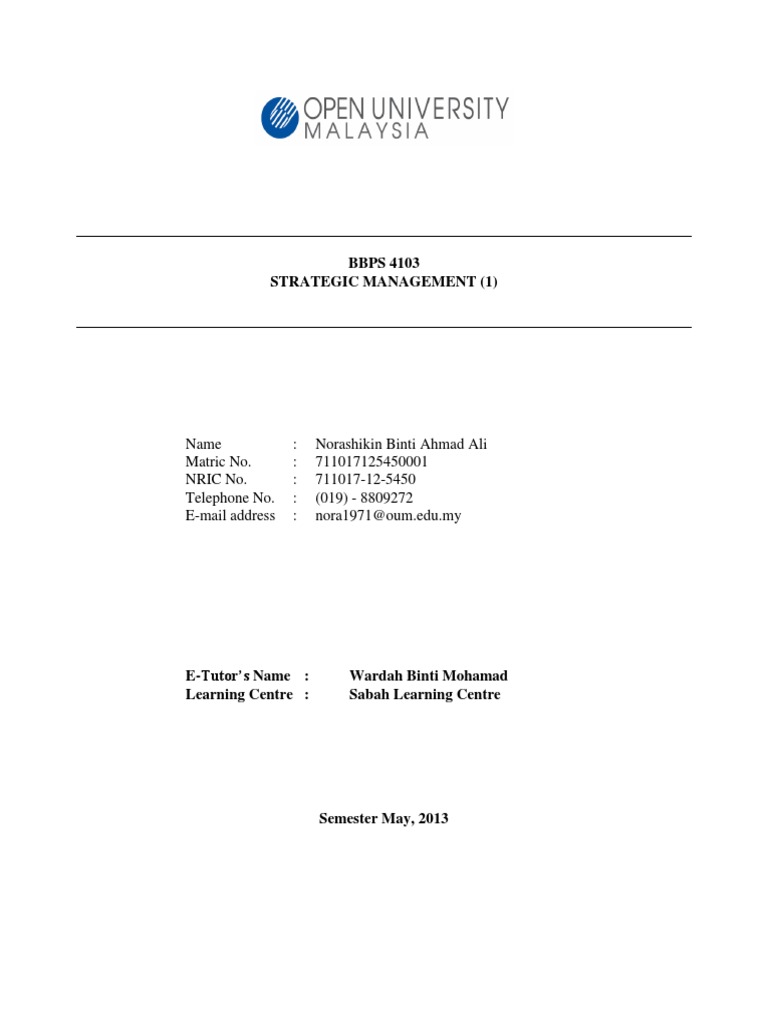 Strategic Assignment 1 Pdf