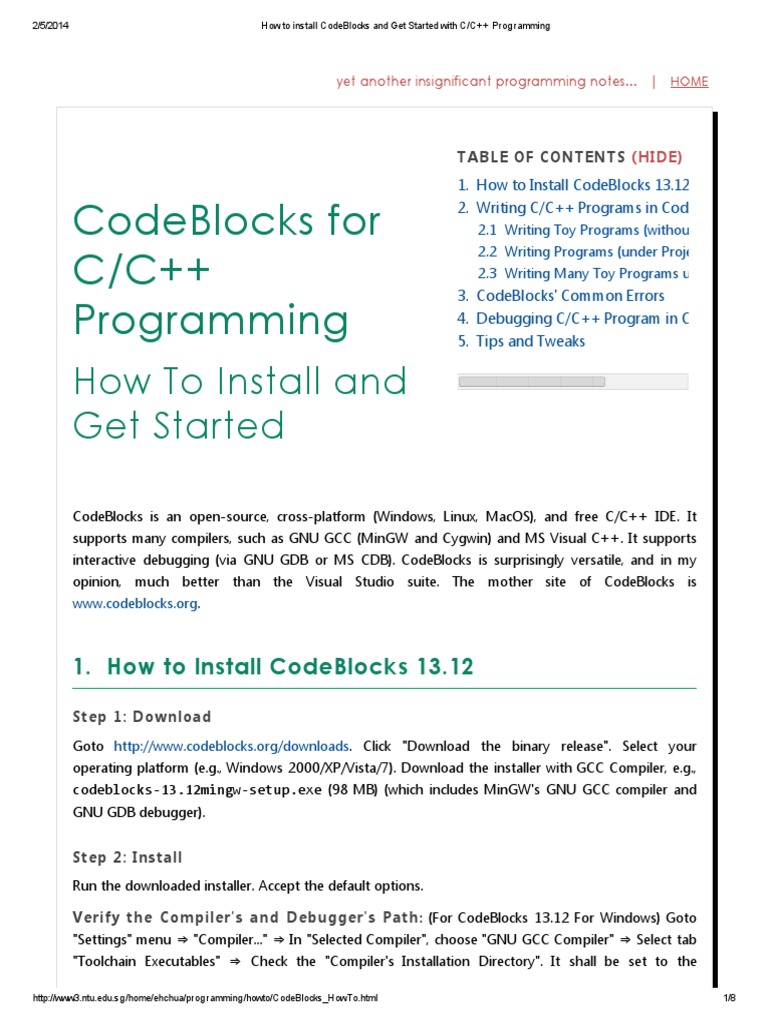 How To Install Codeblocks And Get Started With C C Programming Pdf Computer File 