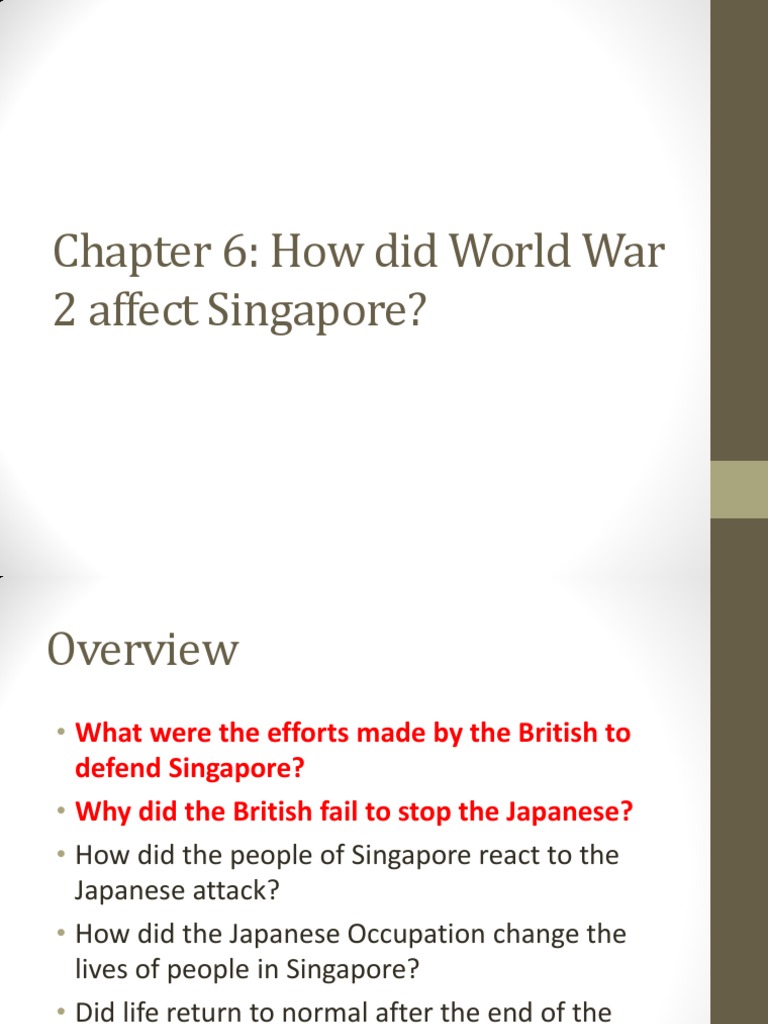 Fall of Singapore PPT 2 | PDF | Empire Of Japan | Singapore