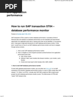 SAP Transaction ST05 | PDF | Database Index | Database Transaction