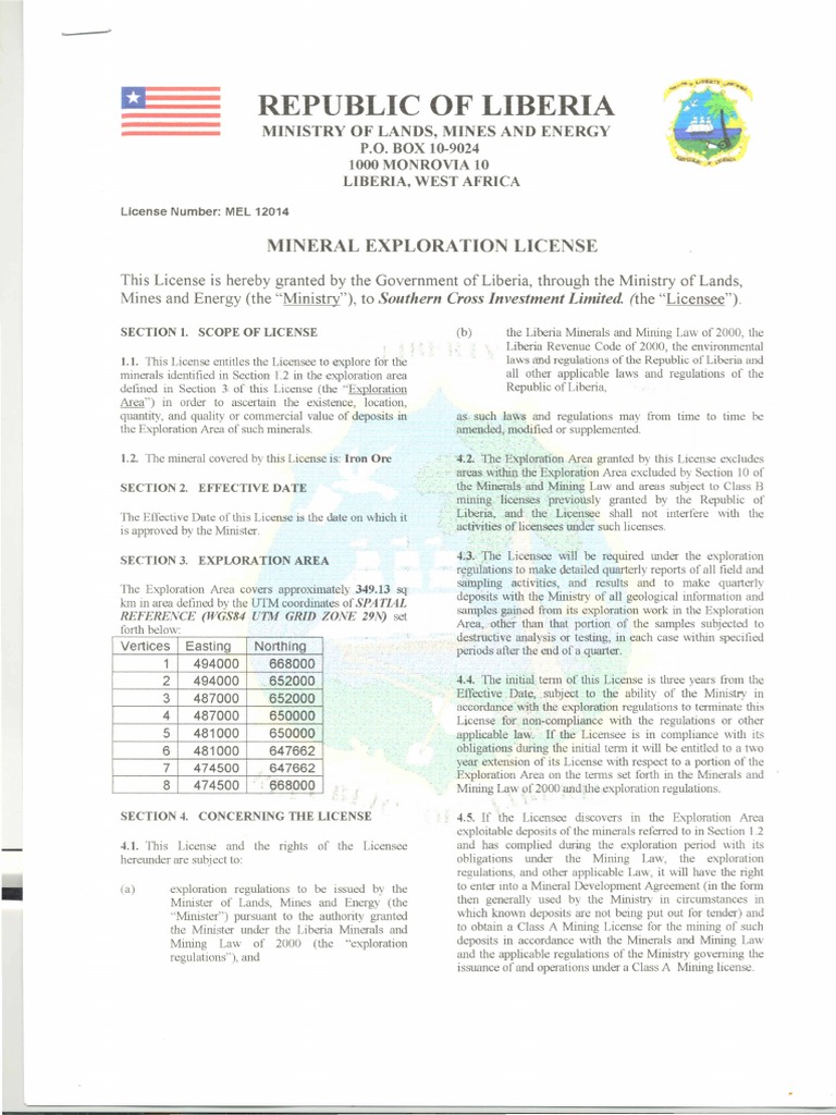 Mineral Exploration License For Southern Cross | PDF
