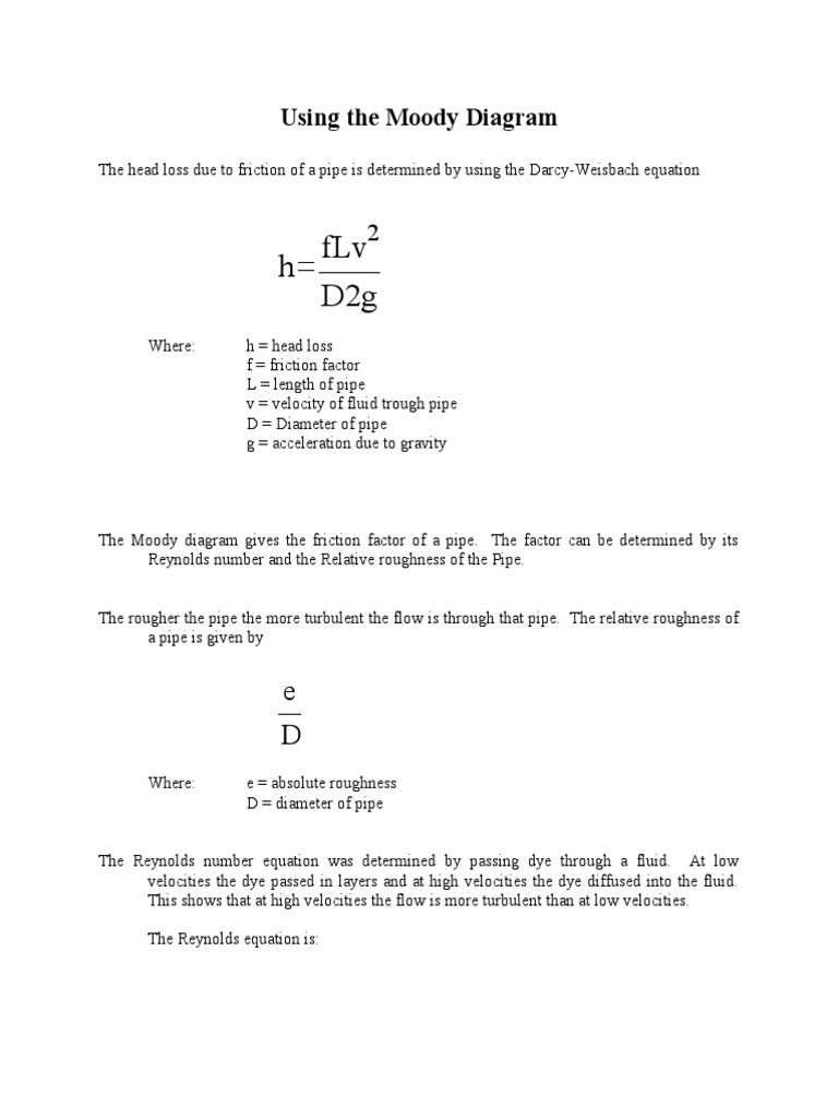 Using The Moody Diagram (FILEminimizer) | PDF