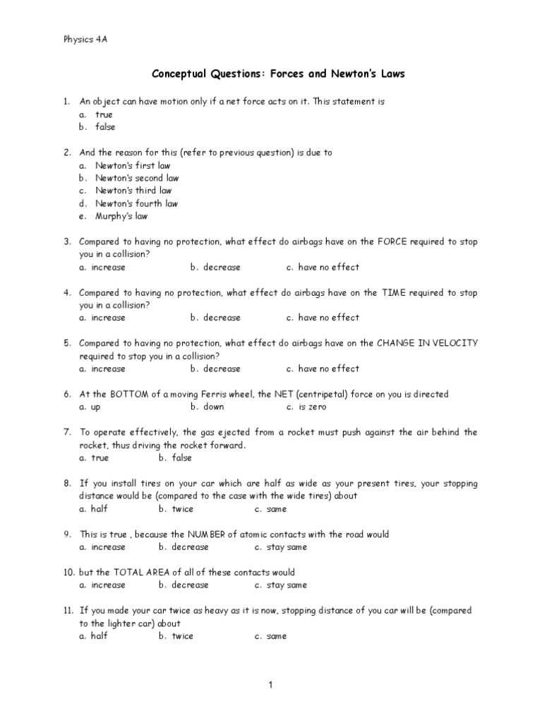Chapters 5-6 Conceptual Questions | PDF | Tension (Physics) | Friction