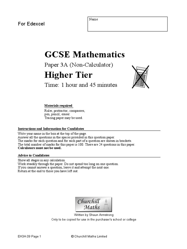 MrJacksonMaths Higher Non Calc Paper 1 | PDF | Sine | Trigonometric ...