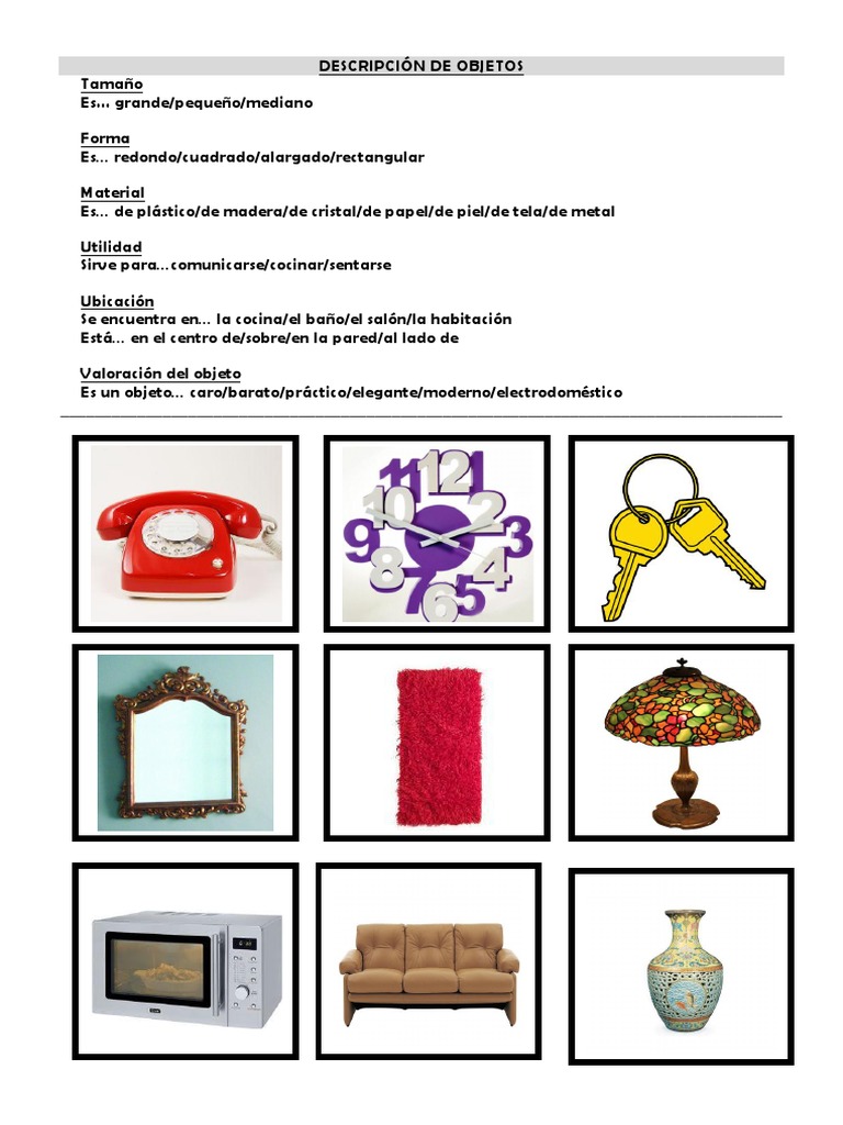 Descripción de Objetos | PDF