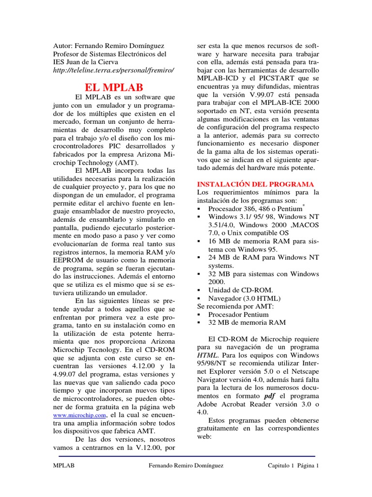 Curso Mplab Parte1 | PDF | Lenguaje ensamblador | Programa de computadora