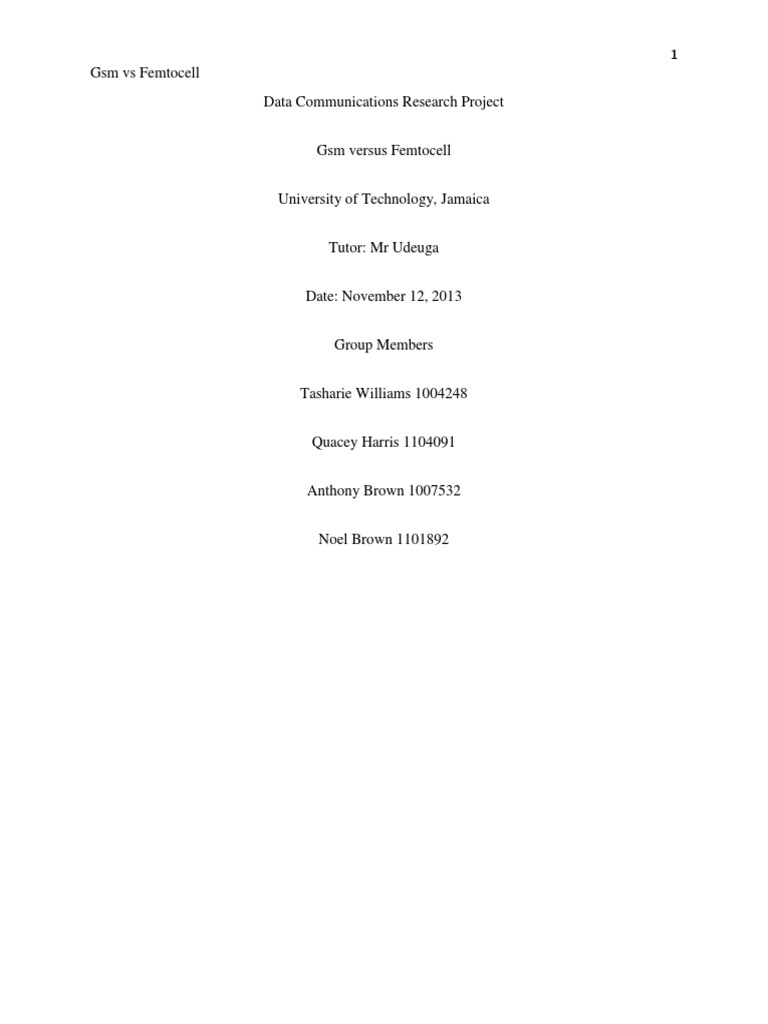 GSM vs Femtocell Technology Comparison | PDF | Modulation | Gsm