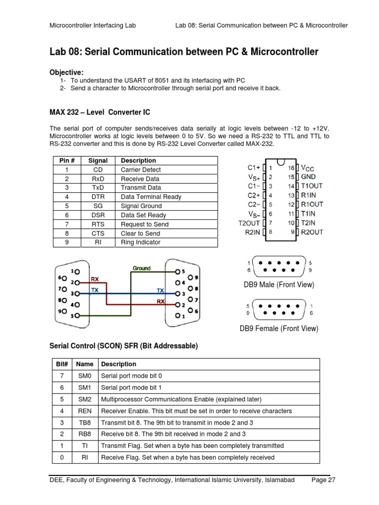 Serial Communication Using AVR Lab 8 PDF | PDF | Telecommunications ...
