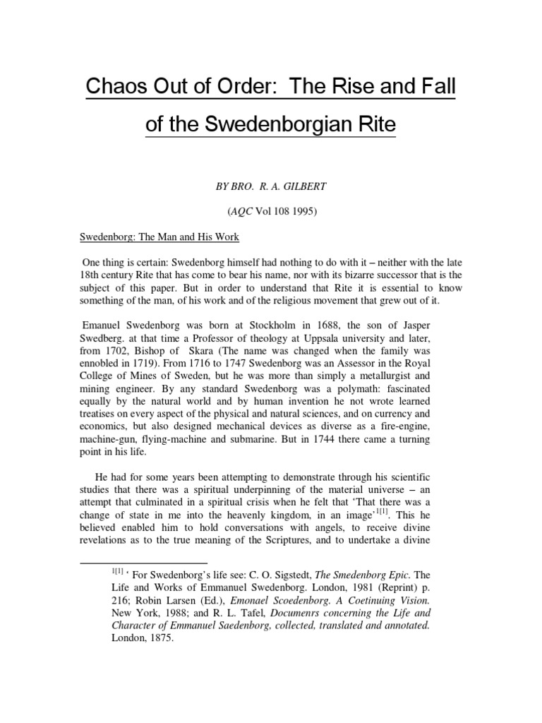 Swedenborgian Rite: Origins and Influence | PDF