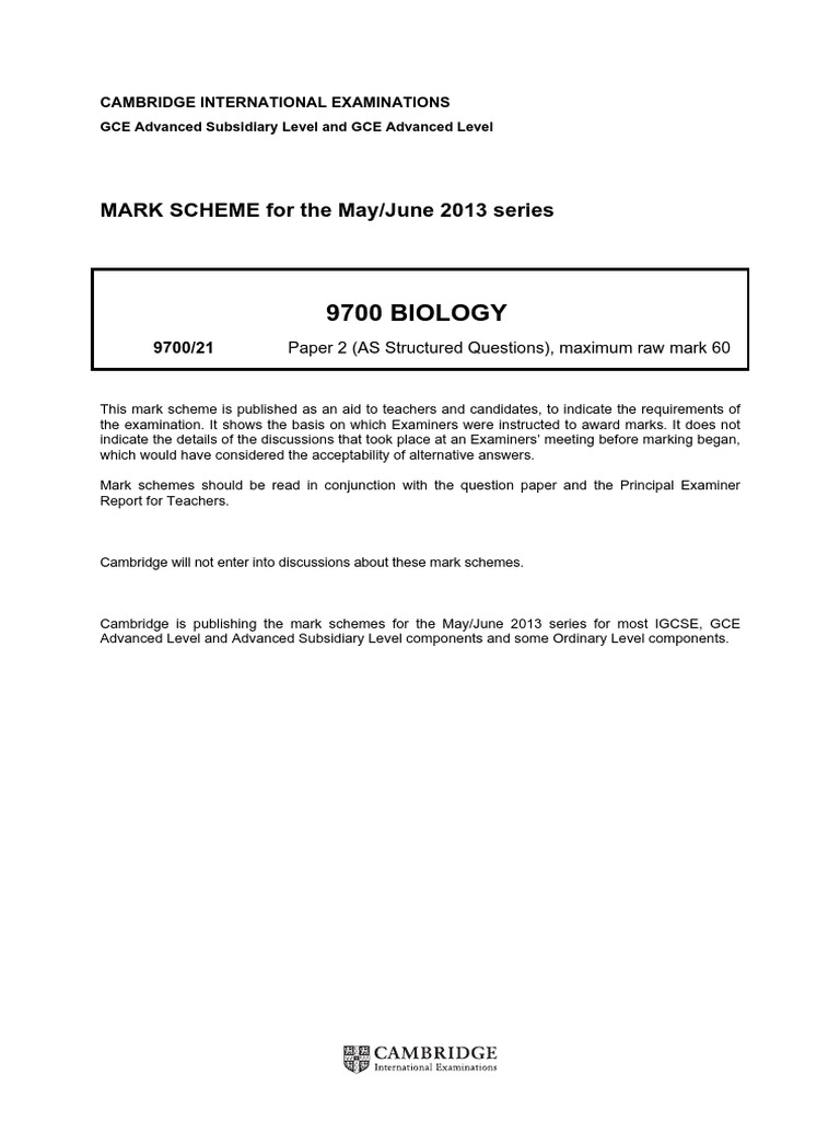 9700 s13 Ms 21 | PDF | Phospholipid | Cell Membrane
