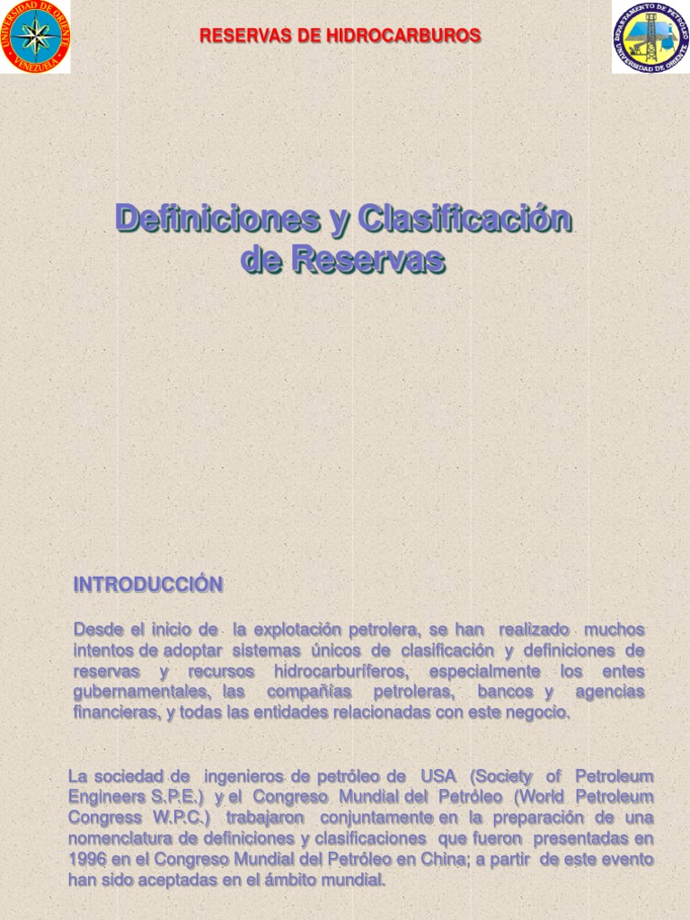 Definiciones y Clasificacion de Reservas | PDF | Gas natural | Depósito ...