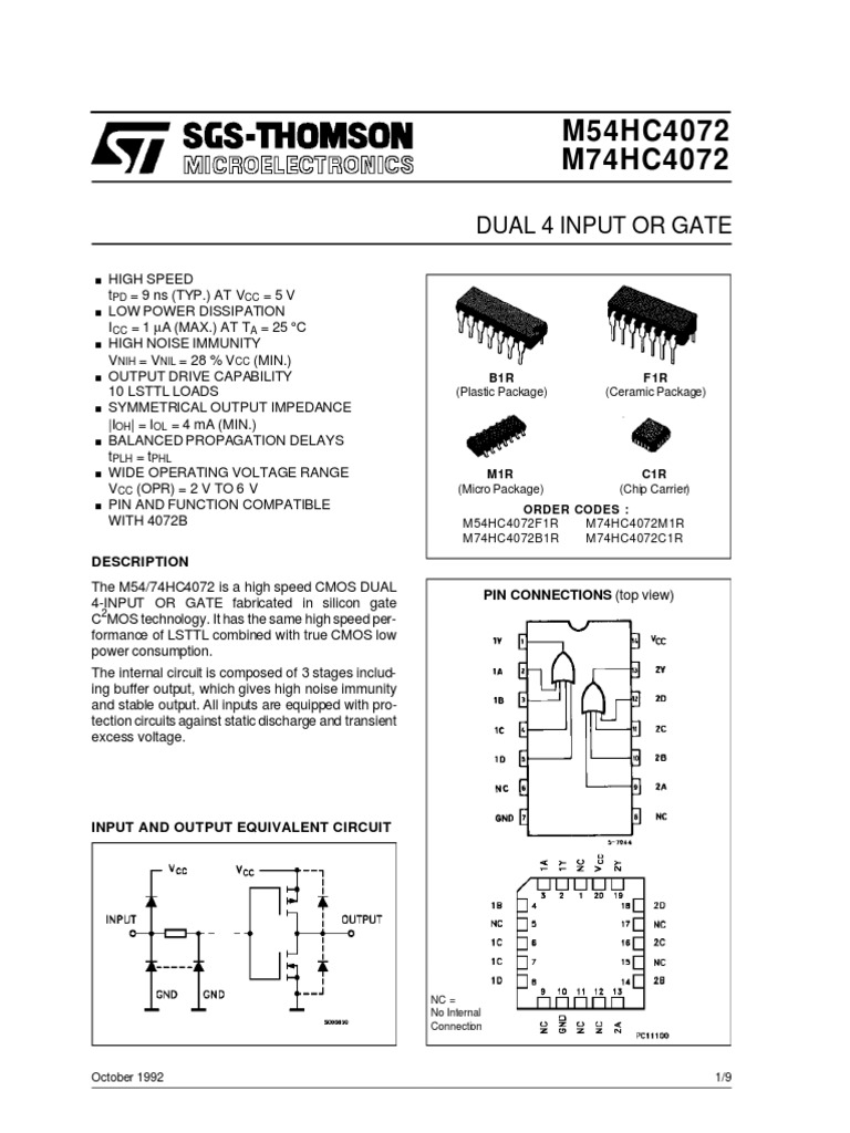 Data Sheet | PDF | Cmos | Electronic Circuits