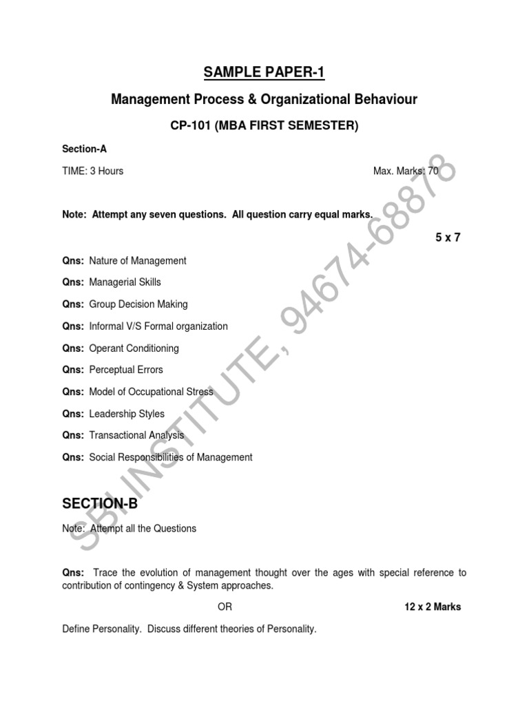 Mba First Question Papers | PDF | Demand | Environmental Resource ...