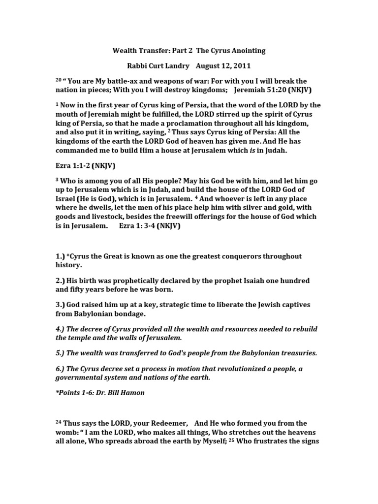 The Cyrus Anointing | PDF | Cyrus The Great | Europe Travel