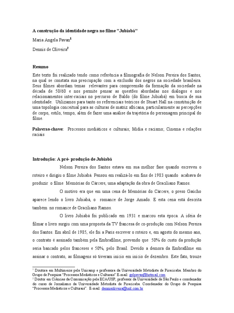 A Construção Da Identidade Negra No Filme Jubiabá - Maria Angela Pavan ...