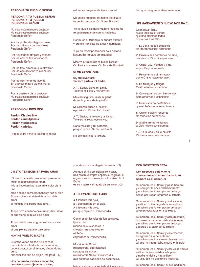 Letra del Canto "Perdona a Tu Pueblo" | PDF | Perdón | Cristo (título)
