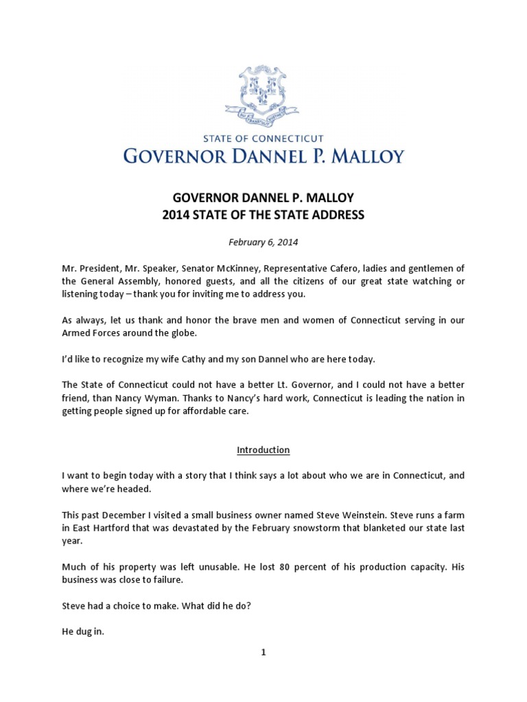 DOCUMENT: 2014 State of The State Address (2/6/14) | PDF | Taxes ...
