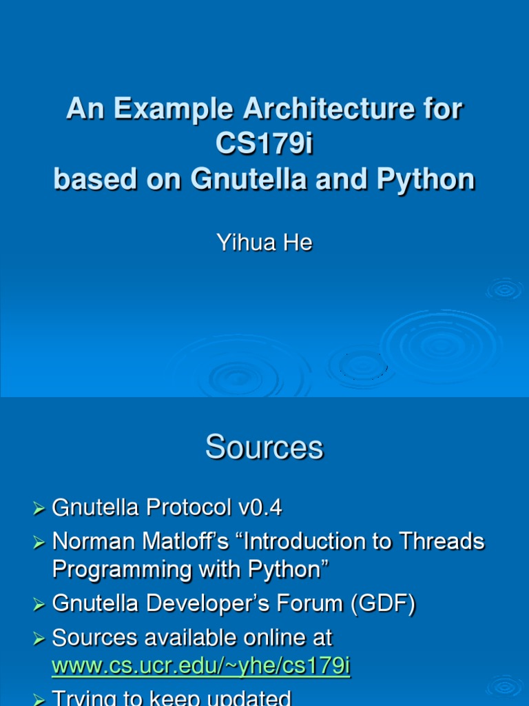 Gnutella Architecture with Python Guide | PDF | Application Layer ...