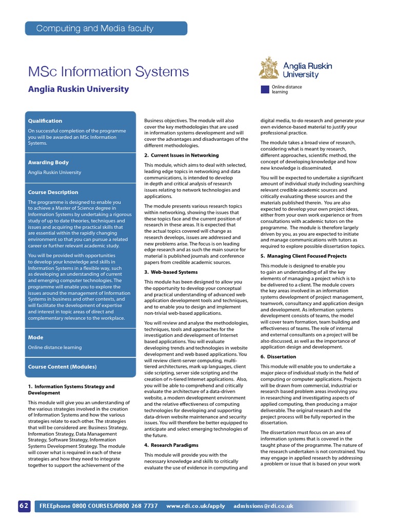 MSC Information Systems ARU | PDF | Information System | Strategic ...