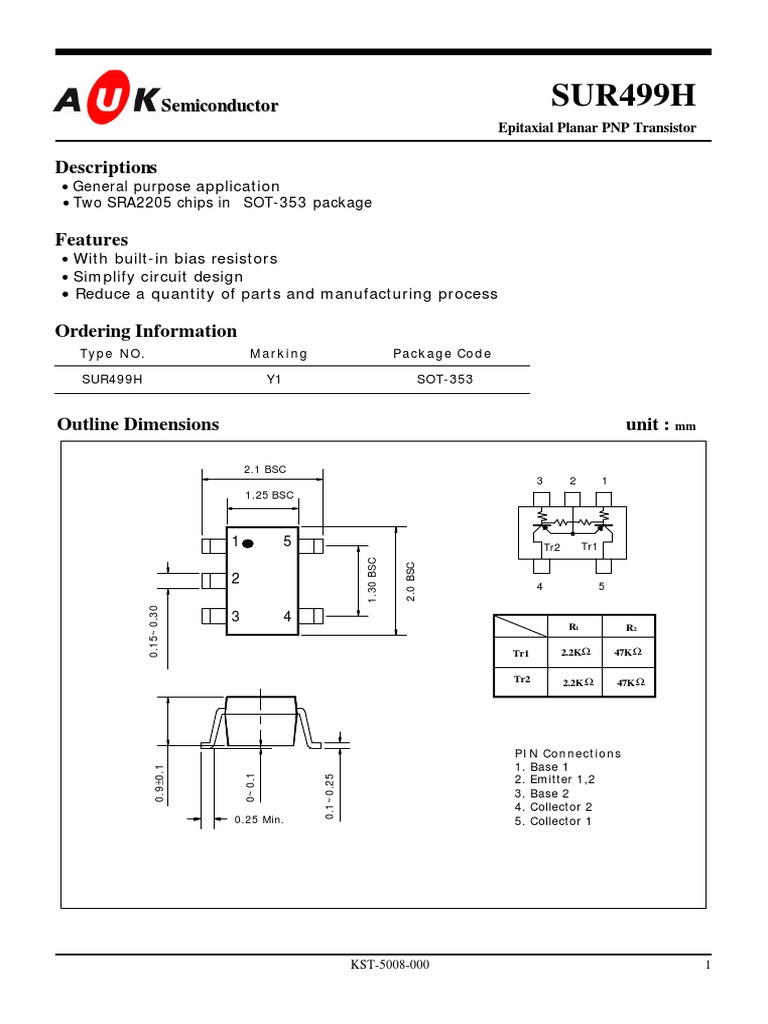 Y1 SMD Transistor Datasheet | PDF | Science & Mathematics | Computers