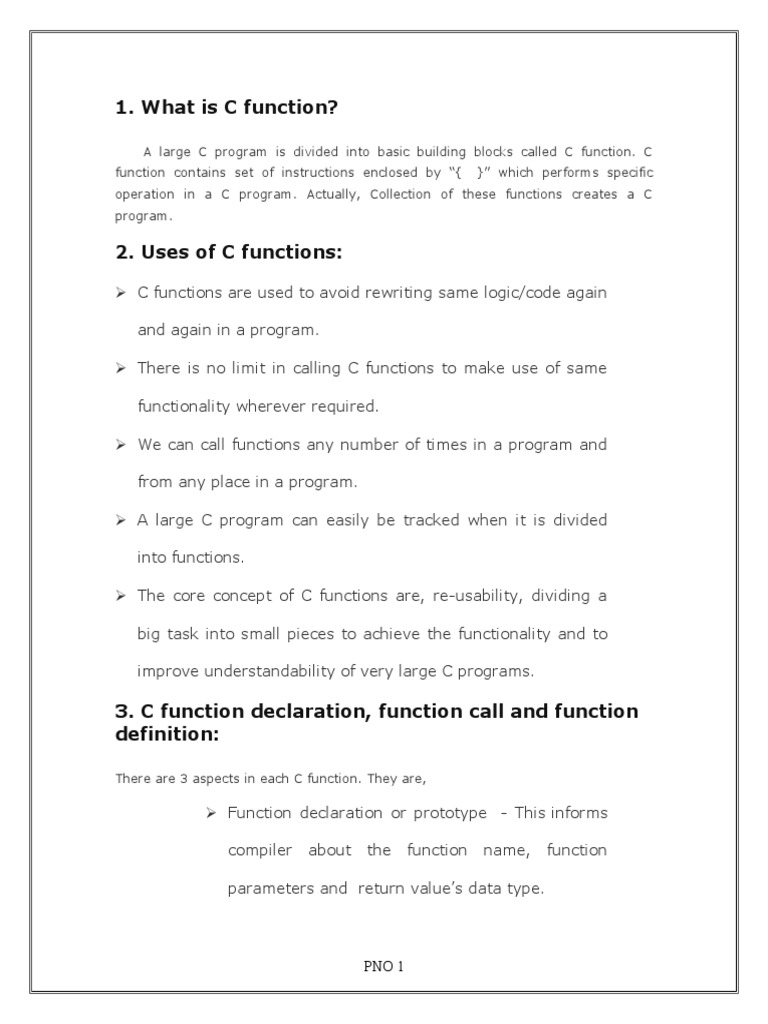 What Is C Function Pdf Parameter Computer Programming C 4478