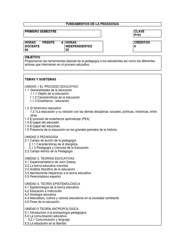Fundamentos De Pedagogía Temas Clave Pdf Pedagogía Maestros 9775