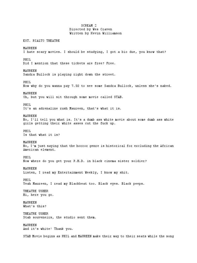 Scream 2 Final Script | PDF | Leisure
