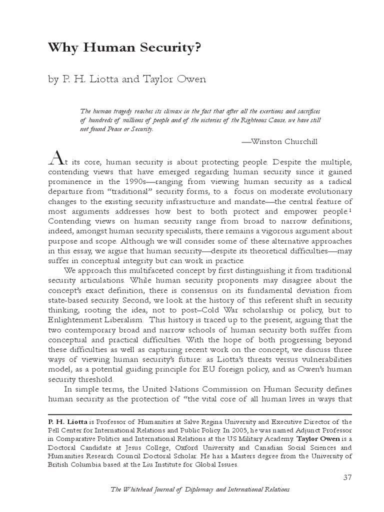 Understanding Human Security Concepts | PDF | Human Security ...