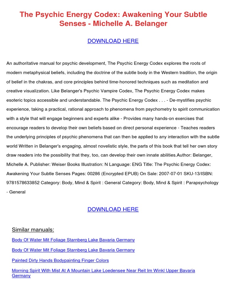 Psychic Energy Codex | PDF | Saint Petersburg | Psychic