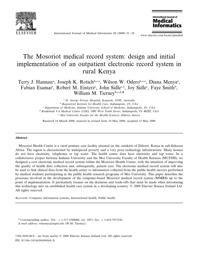 EMR Kenya | PDF | Electronic Health Record | Medical Record