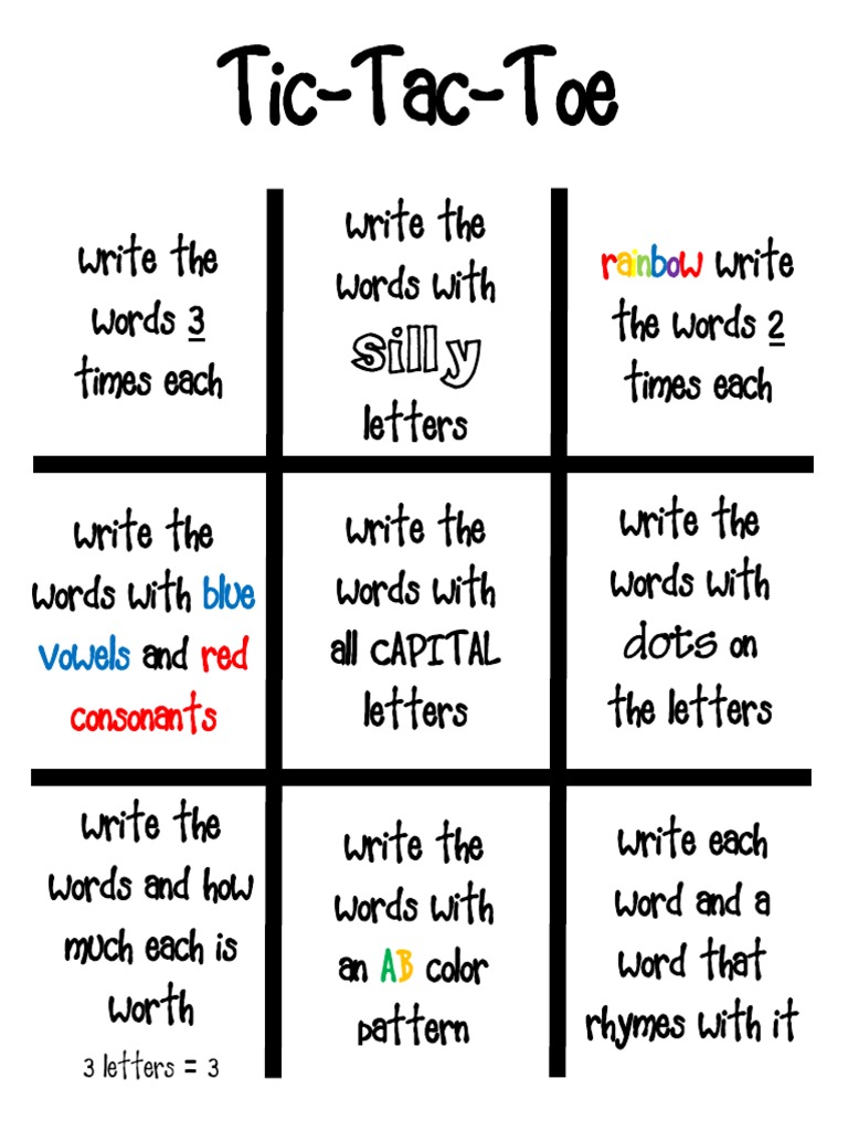 Word Tic-Tac-Toe | PDF