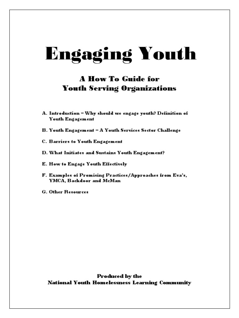 Youth Engagement Handbook - Final | PDF | Community | Mentorship