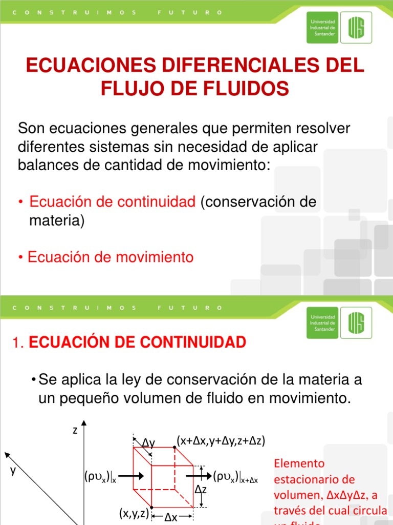 Ecuaciones Flujo Fluidos | Descargar gratis PDF | Fluido | Movimiento (física)