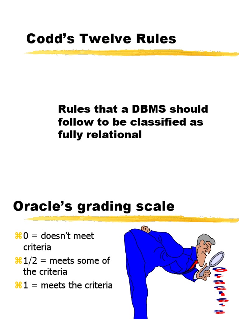 Codds Rules Powerpoint Presentation1 | PDF | Relational Model | Databases