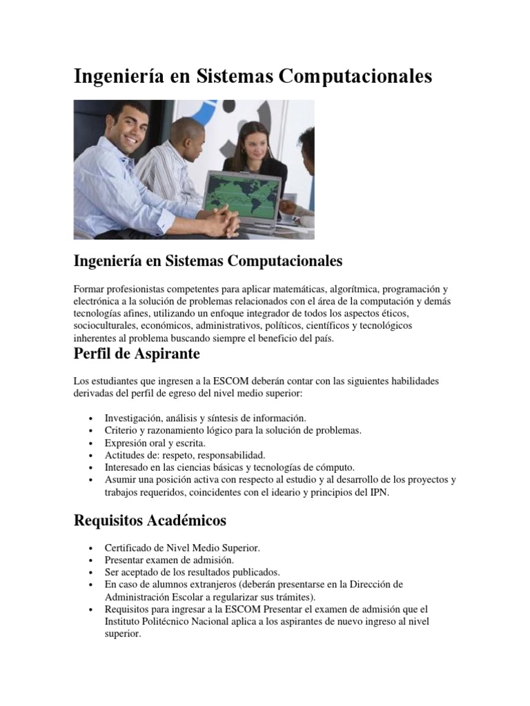 Ingeniería en Sistemas Computacionales | PDF | Ingeniería de software | Bases de datos