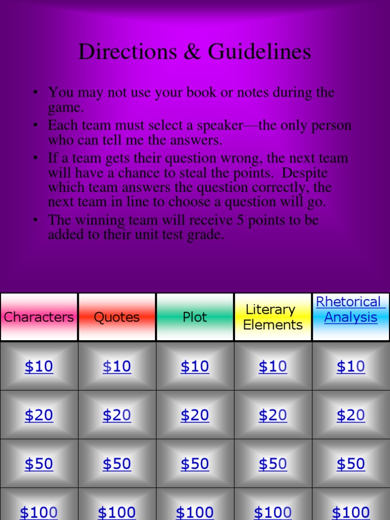 Ap Bluest Eye Jeopardy | PDF