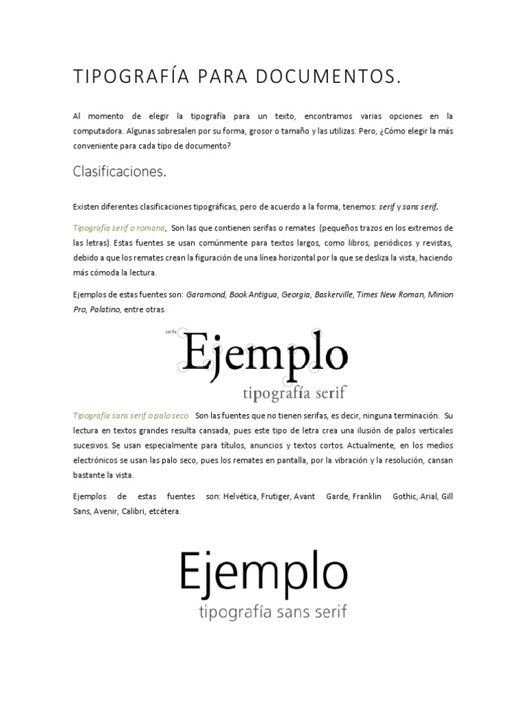 Tipografía para Documentos.pdf | Serif | Sans Serif