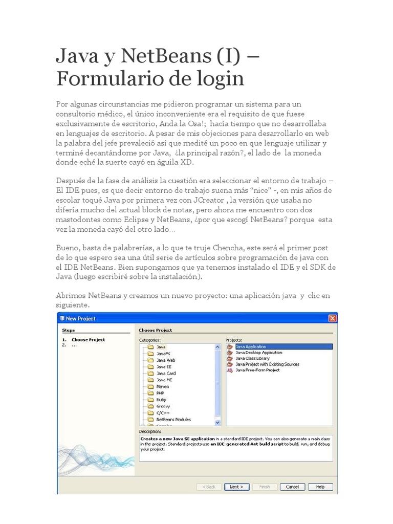 Como Conectarse A Usuario y Contraseña en Netbeans | PDF | Frijoles Netos | Aplicaciones y software