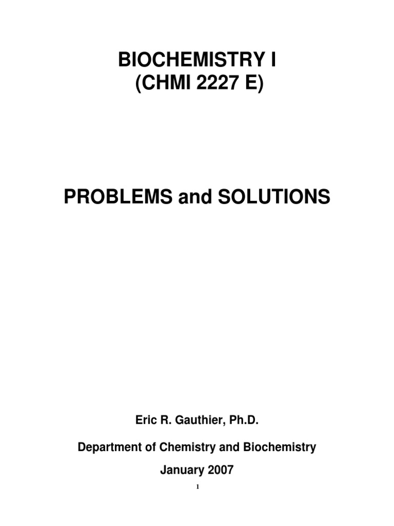 Biochemistry Problem Set Pdf Acid Dissociation Constant Protein