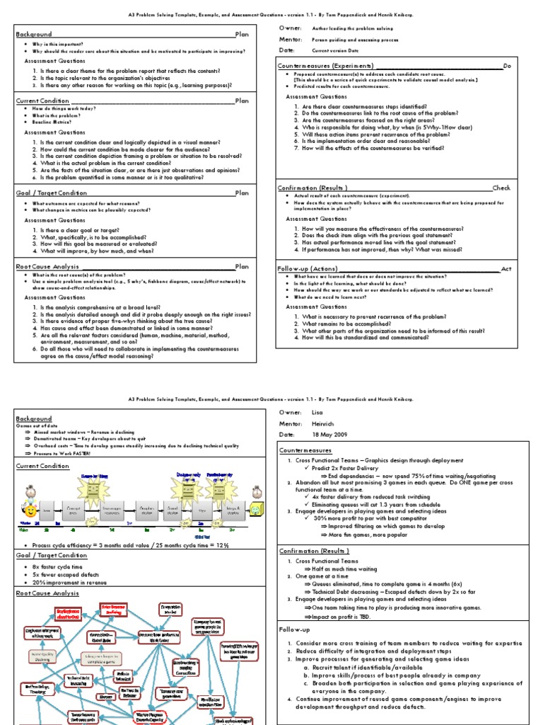 A3 Problem Solving Template | PDF | Causality | Goal