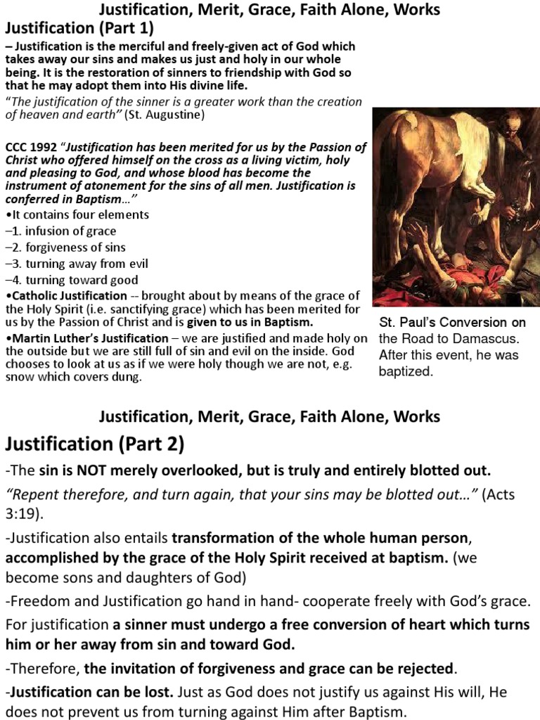 Justification, Merit, Grace, Faith Alone, Works | PDF | Justification (Theology) | Sola Fide
