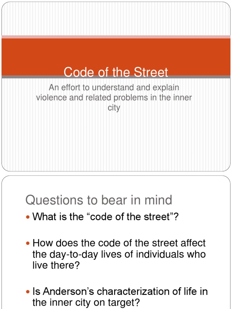 Code of The Street (A) | Download Free PDF | Ghetto | Poverty