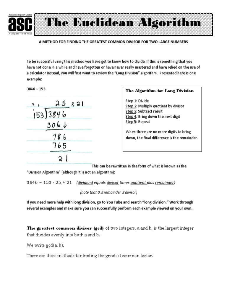 DM - 6 Euclidean Algorithm | PDF | Division (Mathematics) | Discrete Mathematics