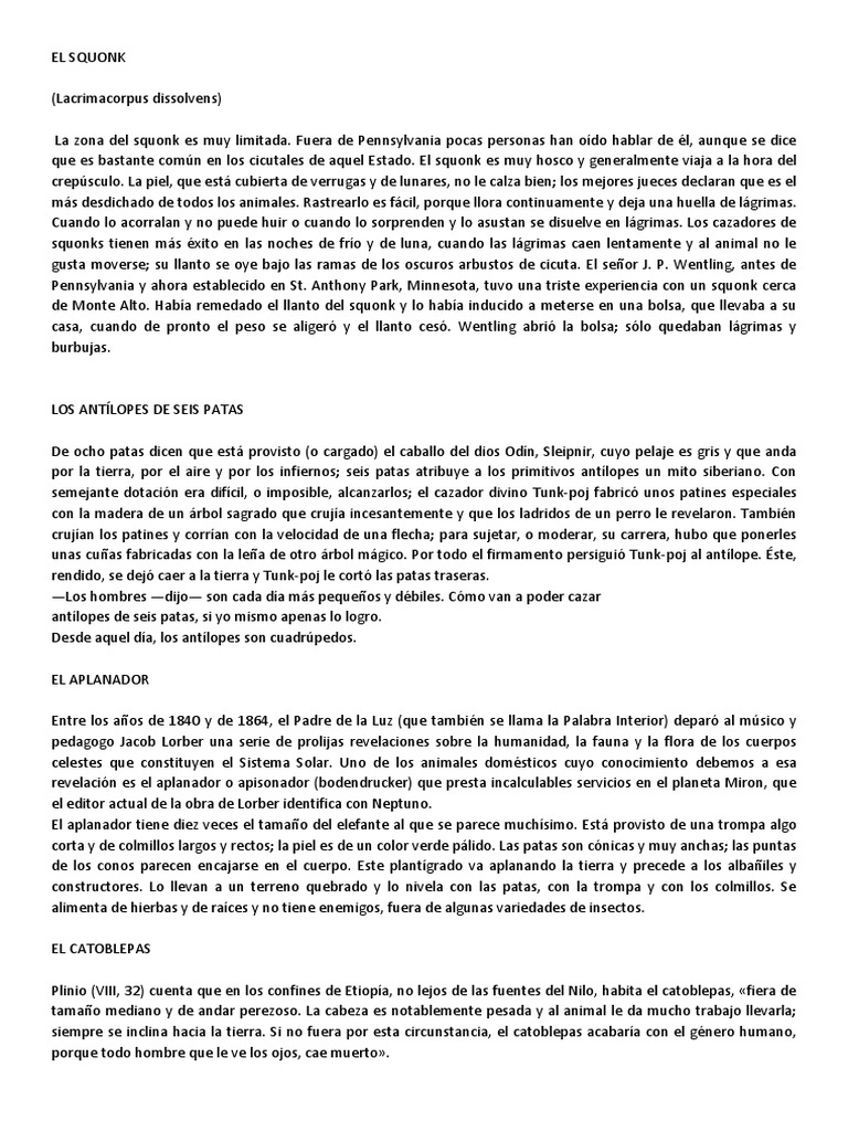 El Squonk: Mito y Desdicha Animal | PDF | Naturaleza