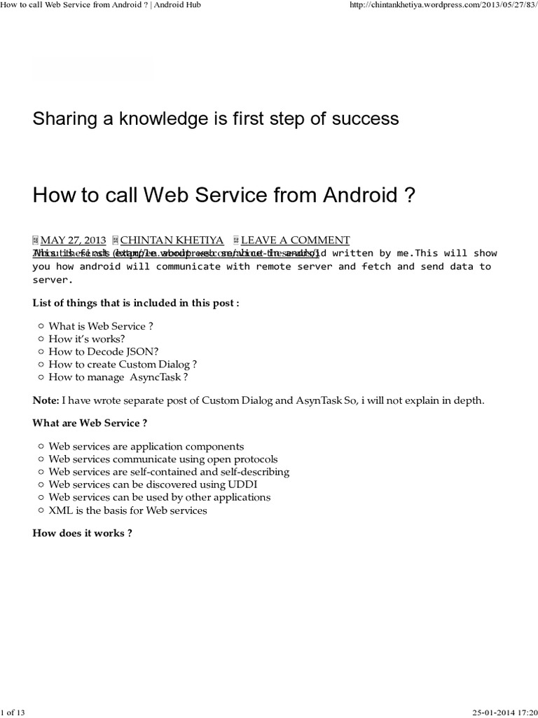Web Service - Android | PDF | Web Service | Json