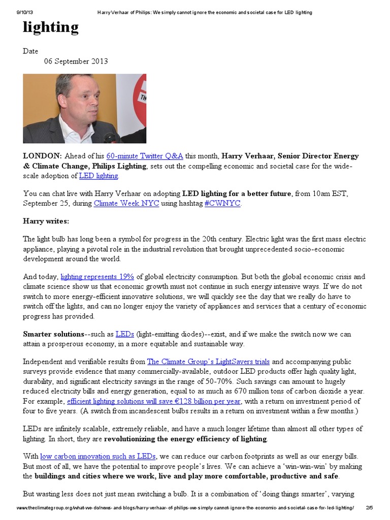 Harry Verhaar of Philips - We Simply Cannot Ignore The Economic and ...