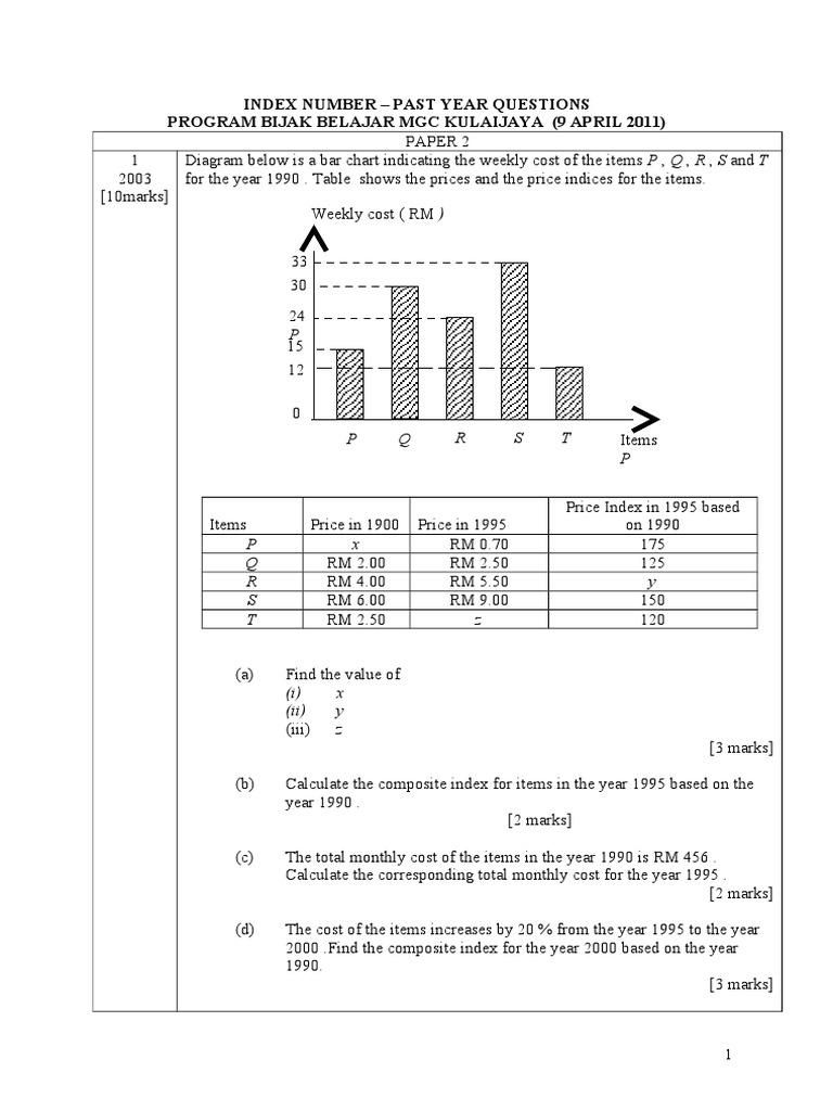 Form 4 Index Number Calculations | PDF | Business