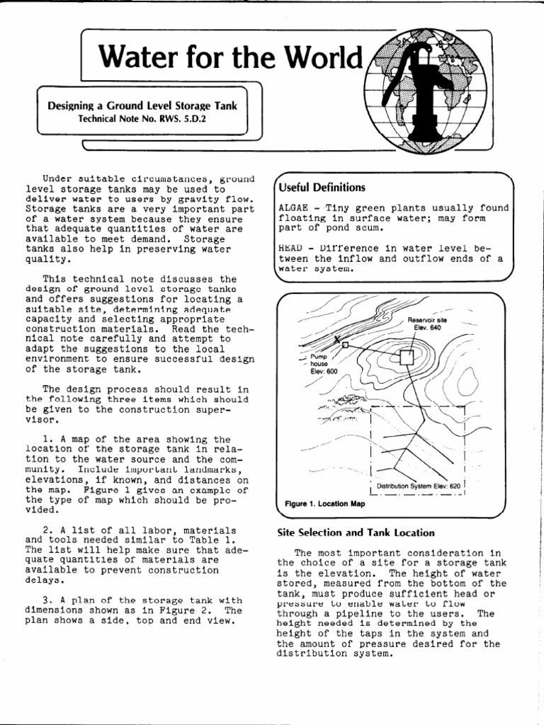 Design of A Ground Level Storage Tank | PDF | Concrete | Drainage