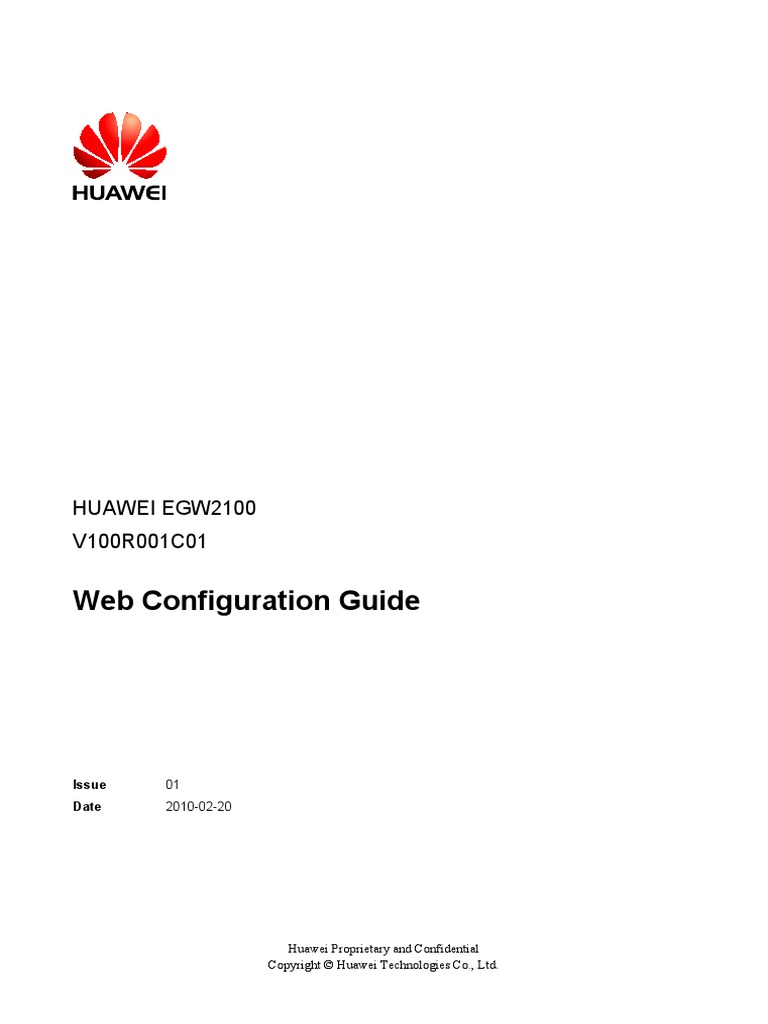 Web Configuration Guide (V100R001C01 - 01) PDF | PDF | Computer Network ...