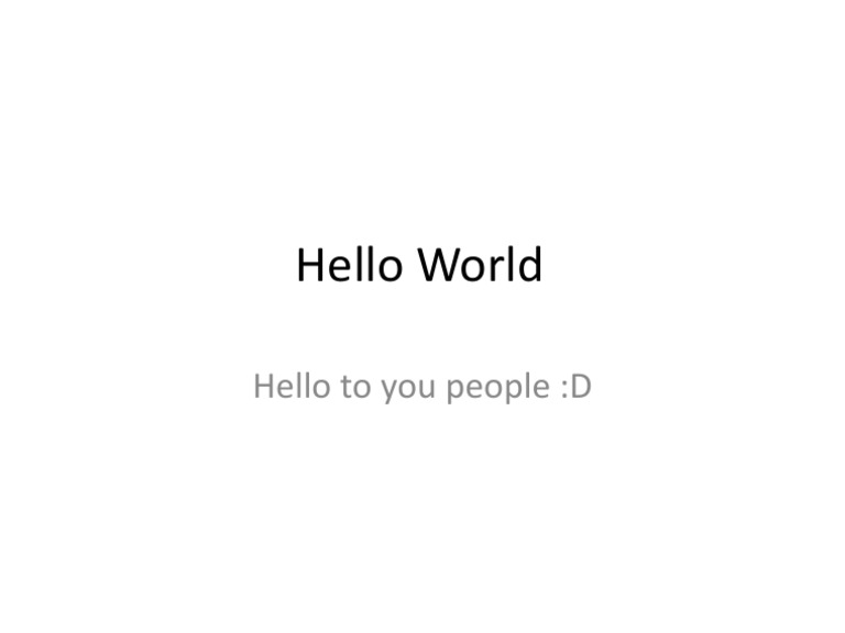 Introduction to Hello World | PDF